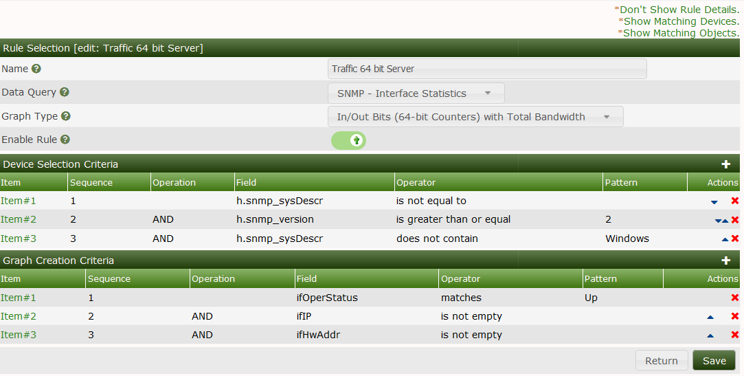 Cacti Automation Graph Rules
